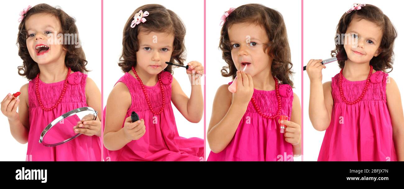 Cute little child collage Stock Photo - Alamy