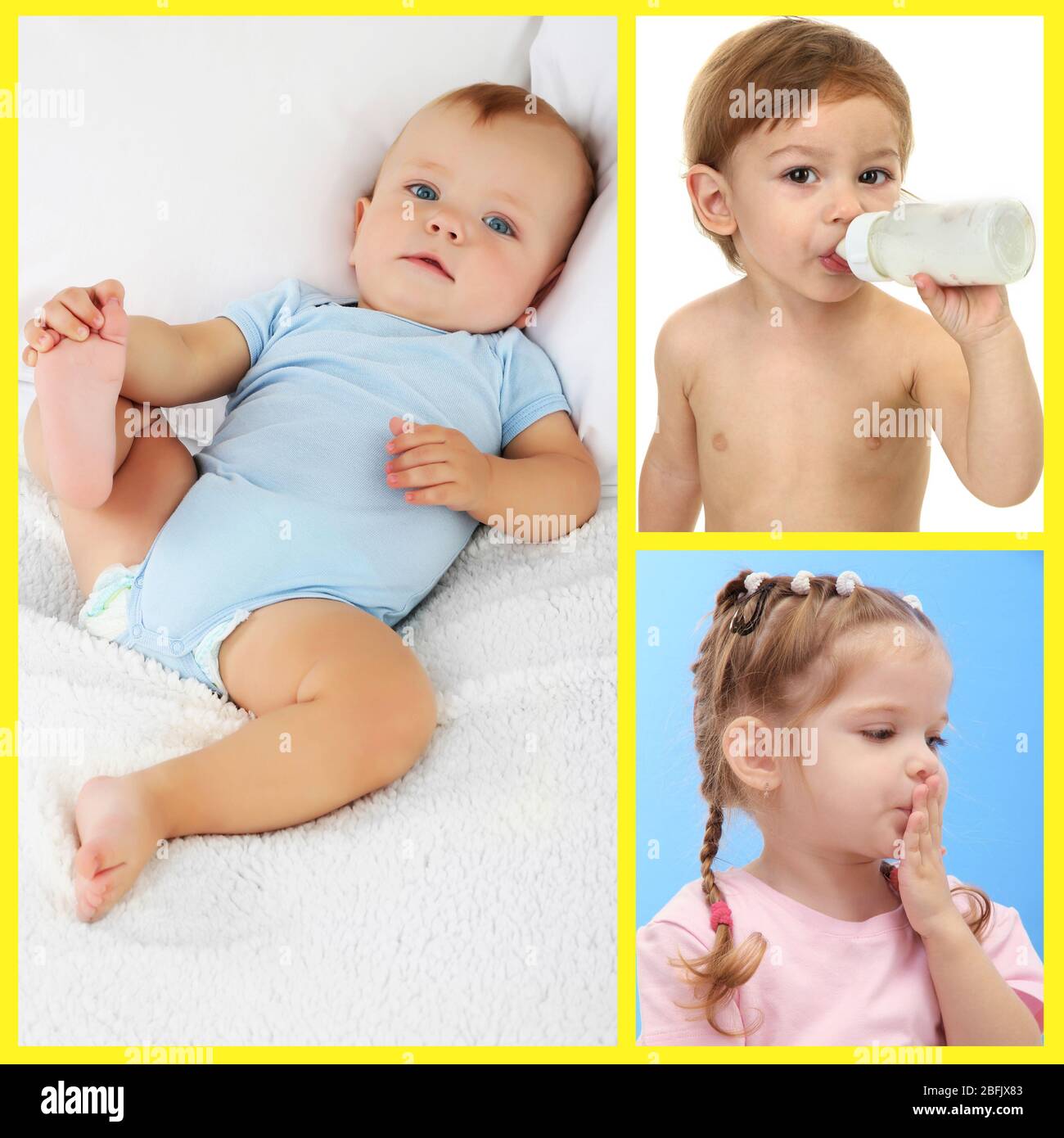 Cute little children collage Stock Photo - Alamy