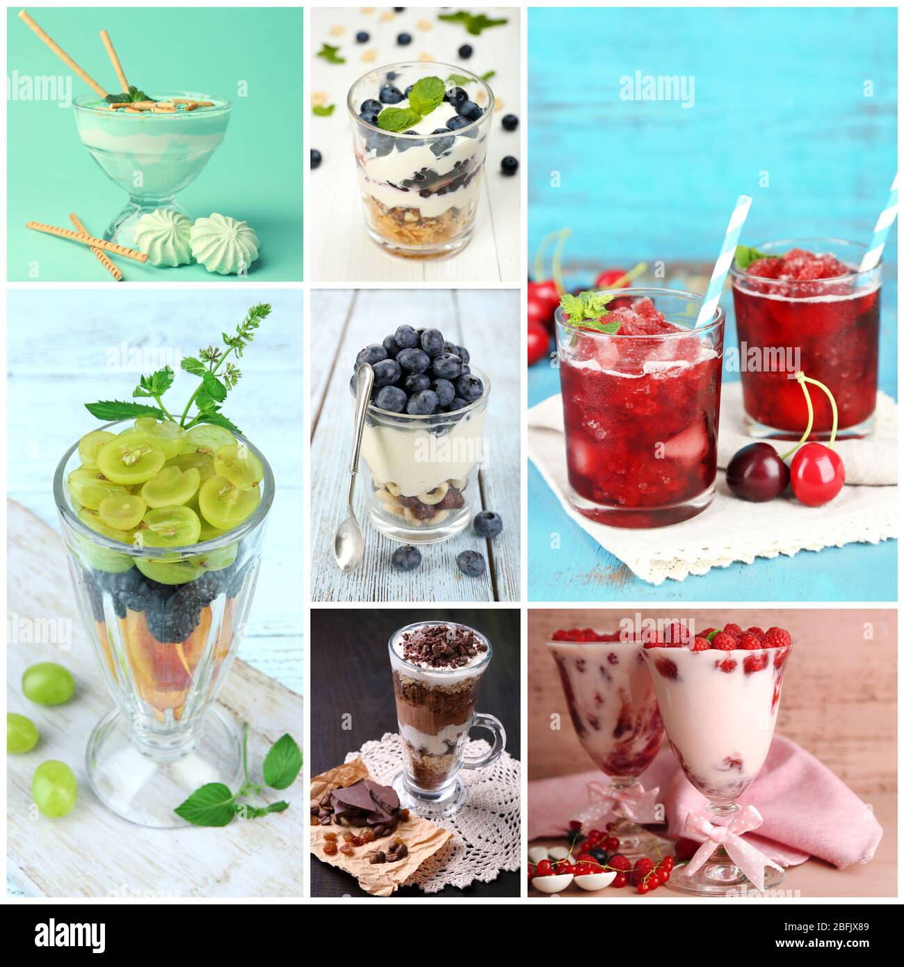 Delicious desserts collage Stock Photo - Alamy