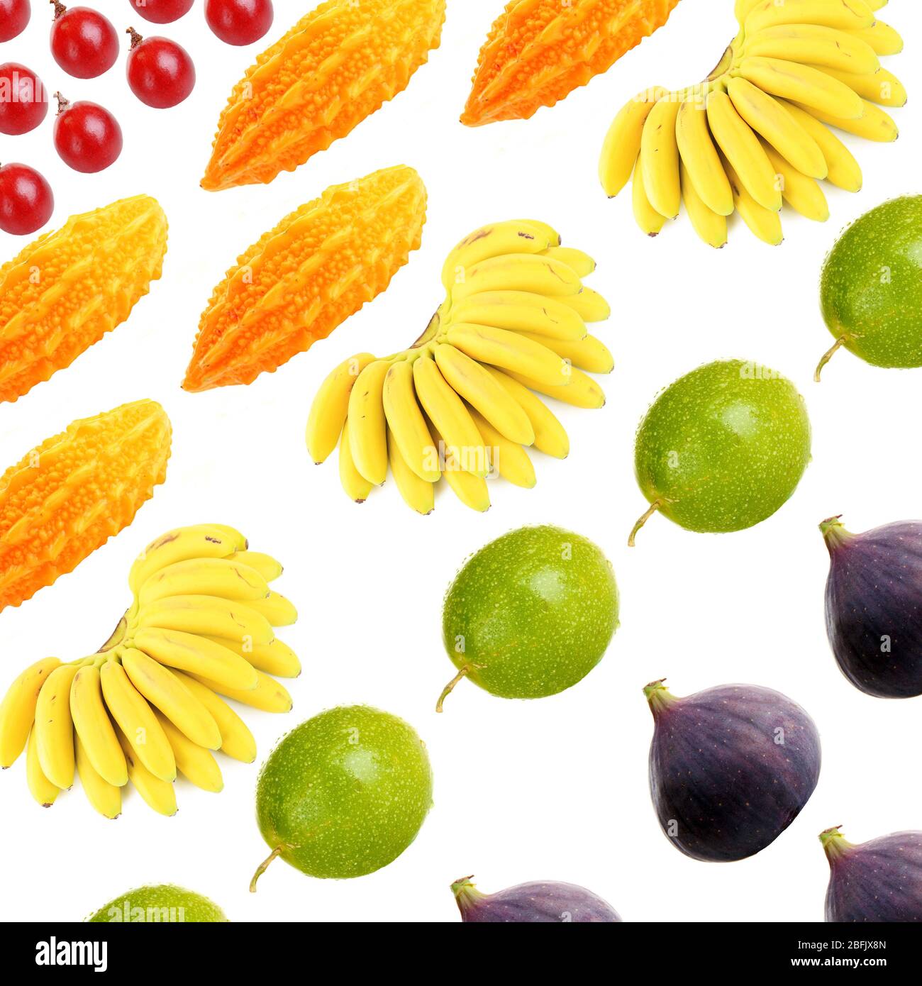 Collage of exotic fruit isolated on white Stock Photo - Alamy