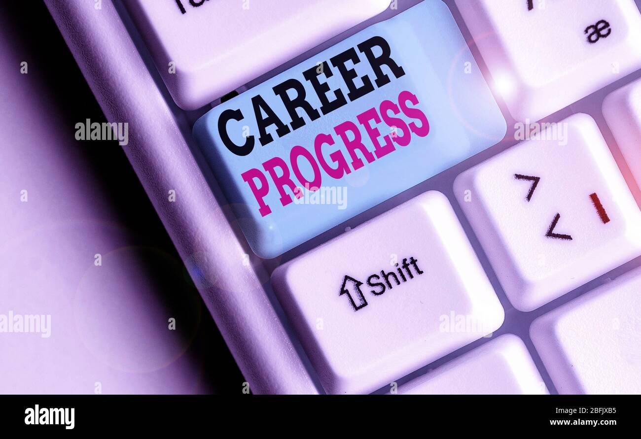 Writing note showing Career Progress. Business concept for positions an ...