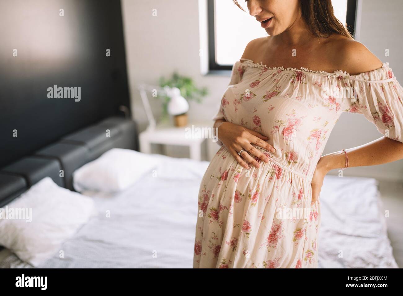 Beautiful pregnant woman expecting baby with love Stock Photo - Alamy