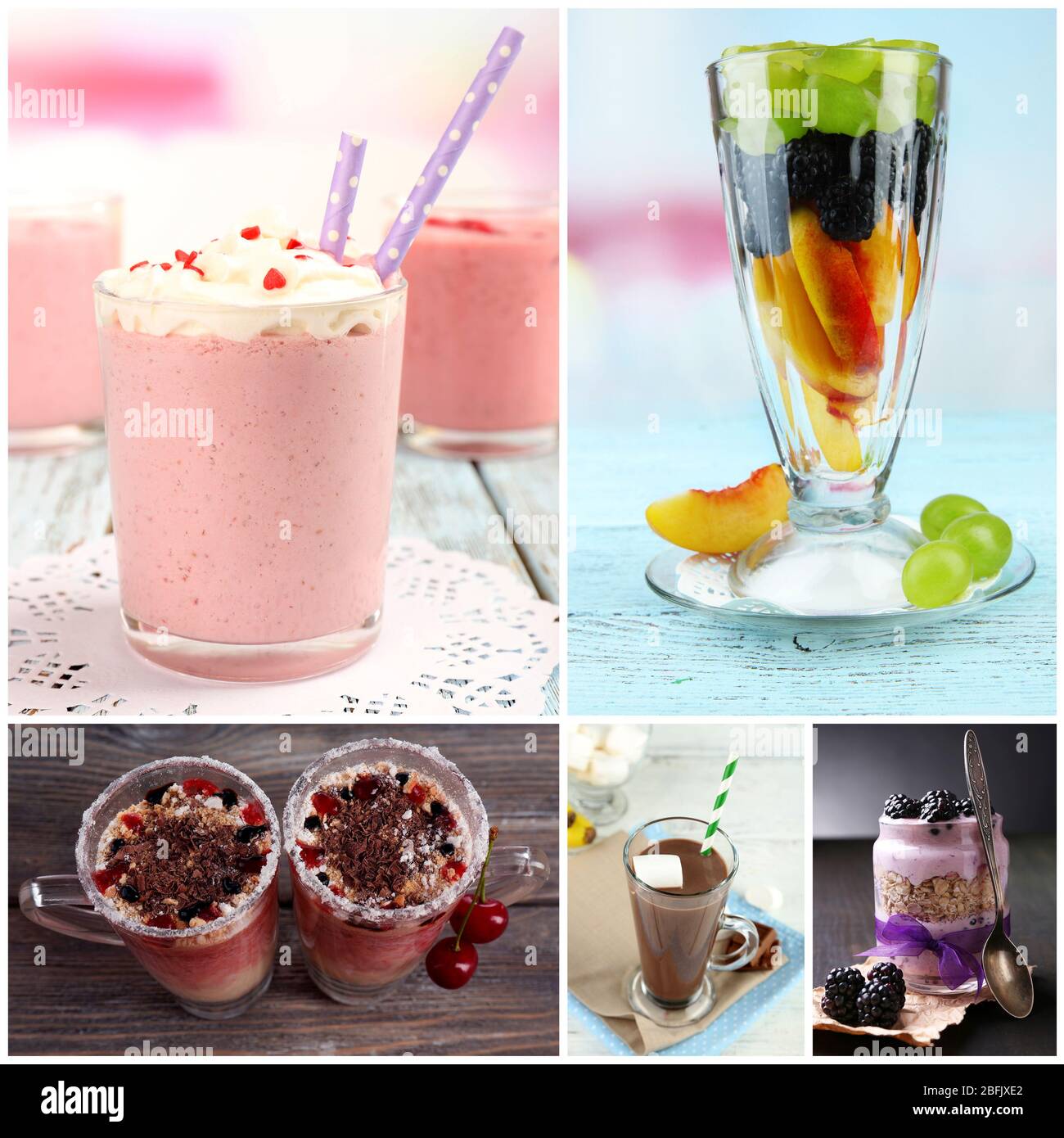 Delicious desserts collage Stock Photo - Alamy
