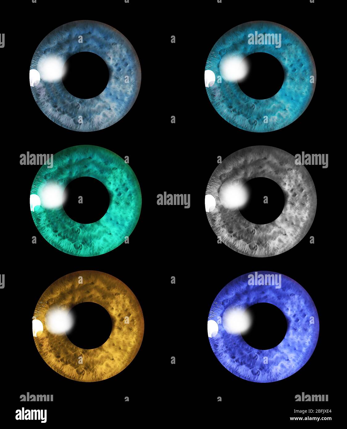 Human eyes macro collage on black background Stock Photo - Alamy