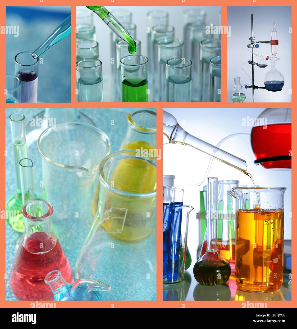Chemistry concept. Lab Collage Stock Photo - Alamy