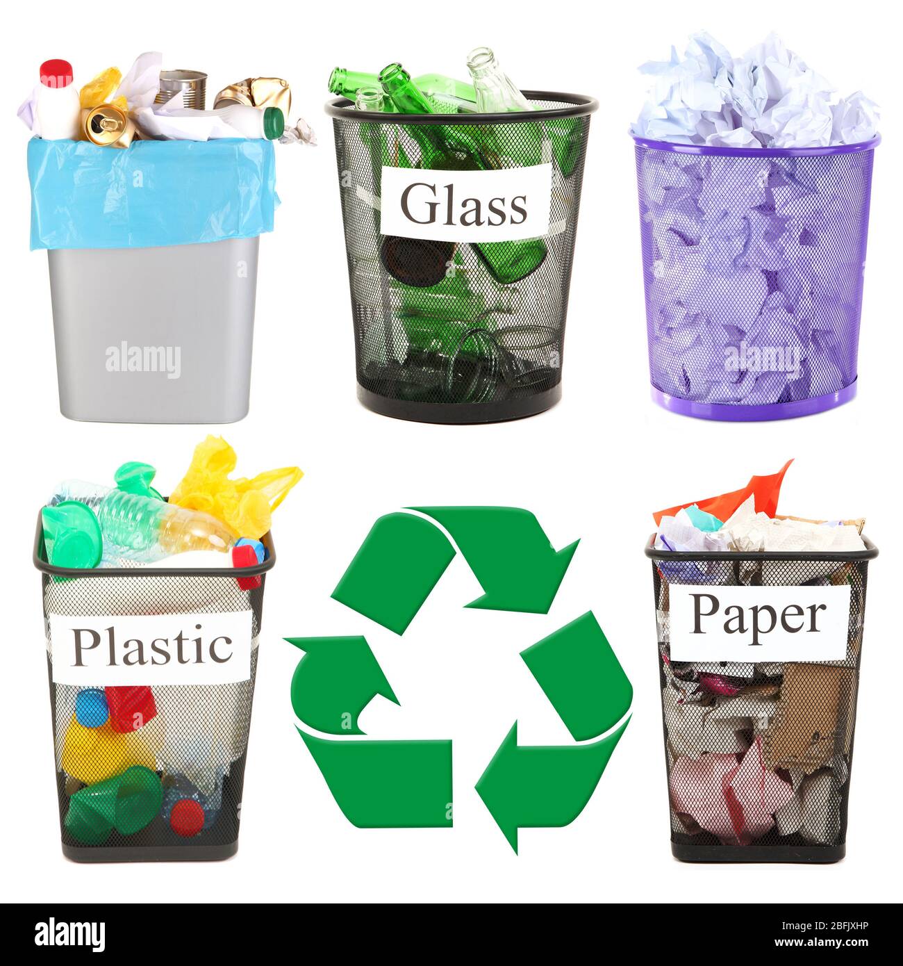 Recycling aluminum bin Cut Out Stock Images & Pictures - Alamy