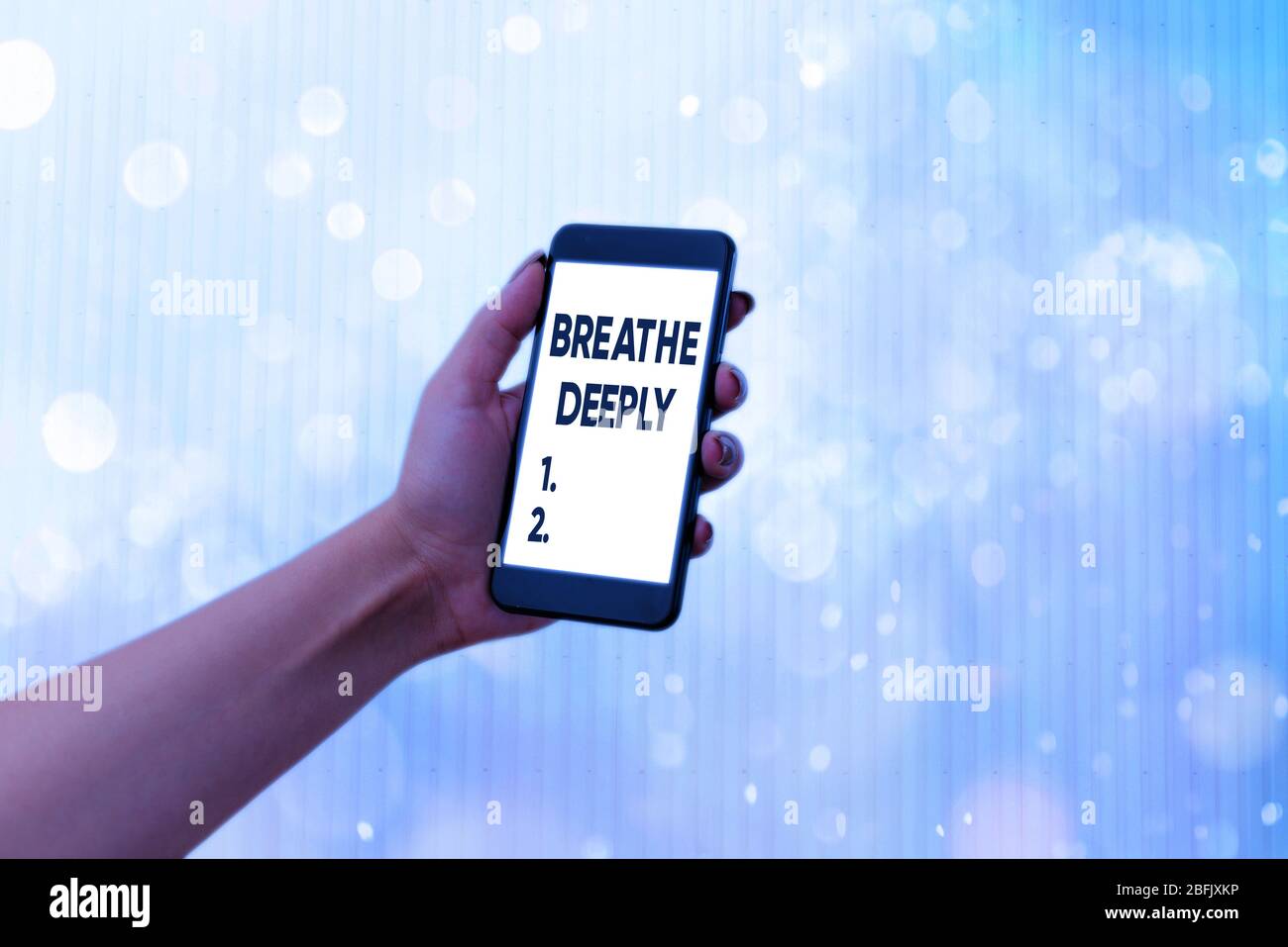 Writing note showing Breathe Deeply. Business concept for to take a ...