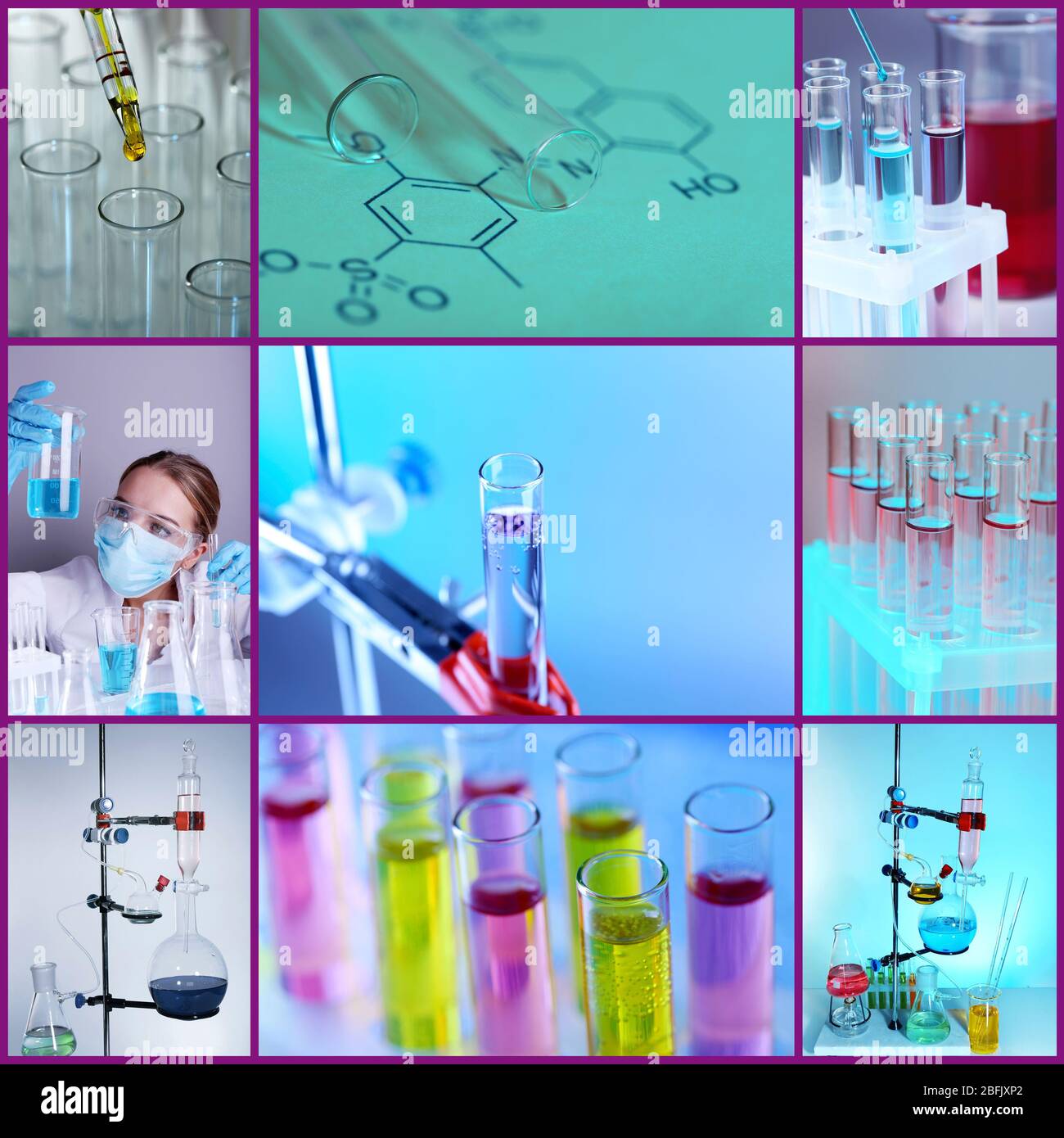 Chemistry concept. Lab Collage Stock Photo - Alamy