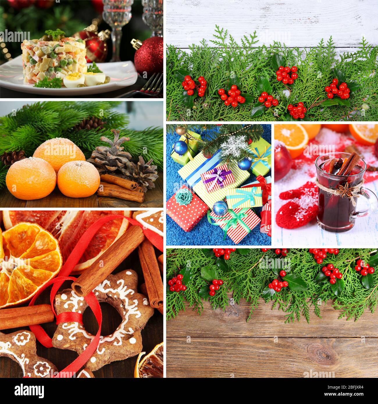 Merry Christmas collage Stock Photo - Alamy