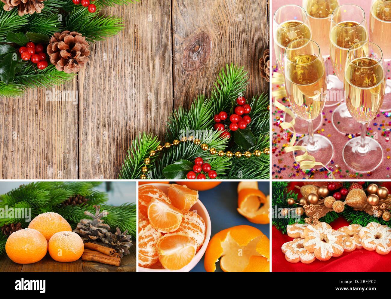 Merry Christmas collage Stock Photo - Alamy