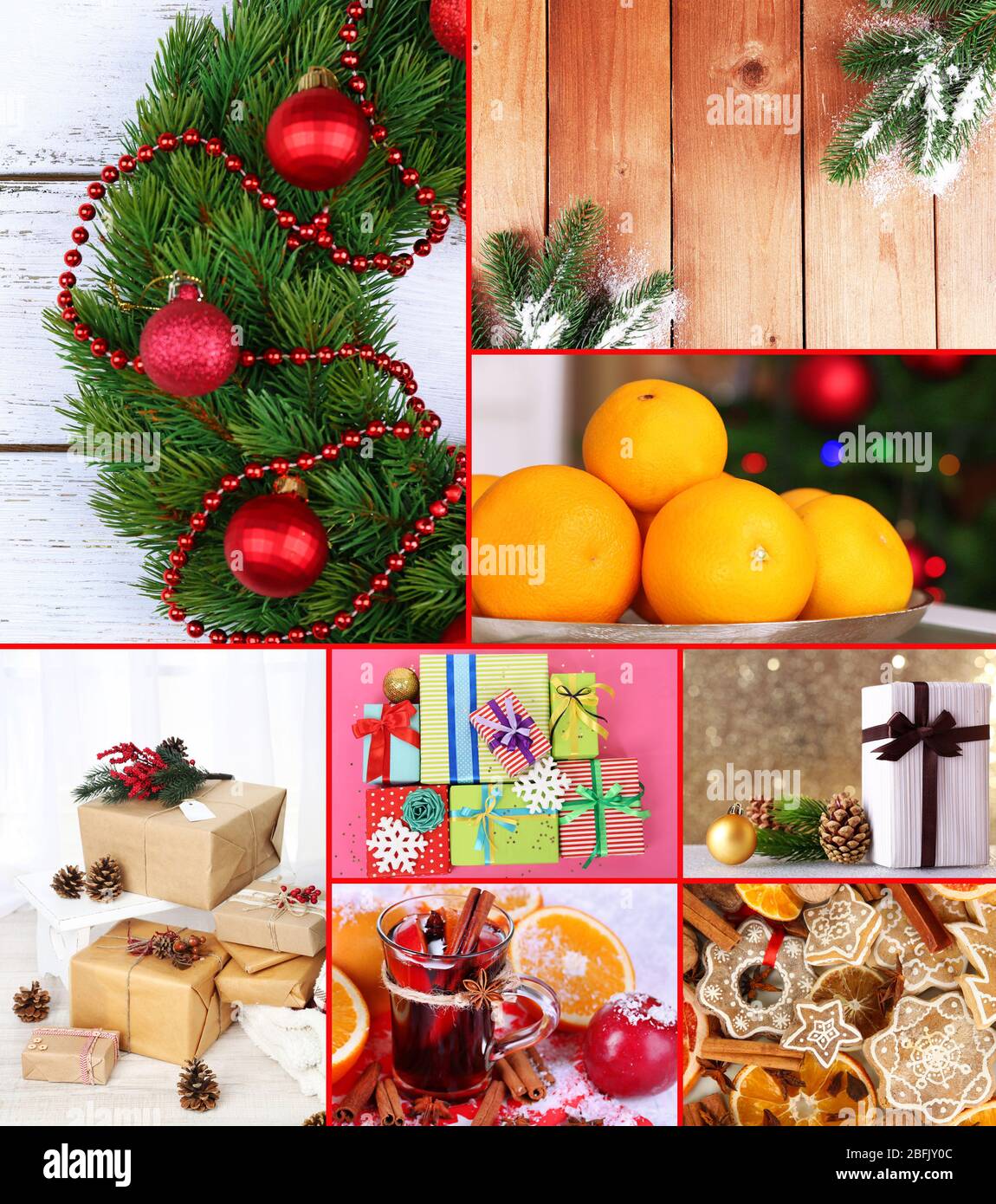 Merry Christmas collage Stock Photo - Alamy