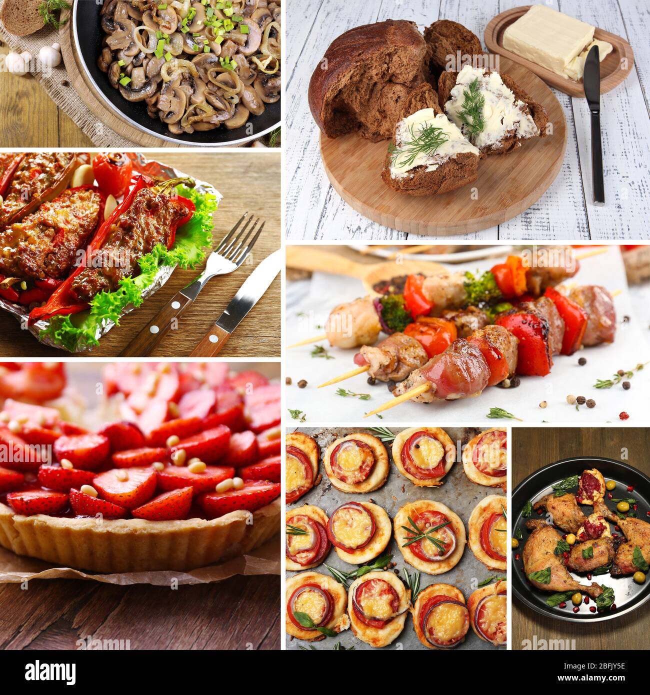 Delicious homemade food collage Stock Photo - Alamy