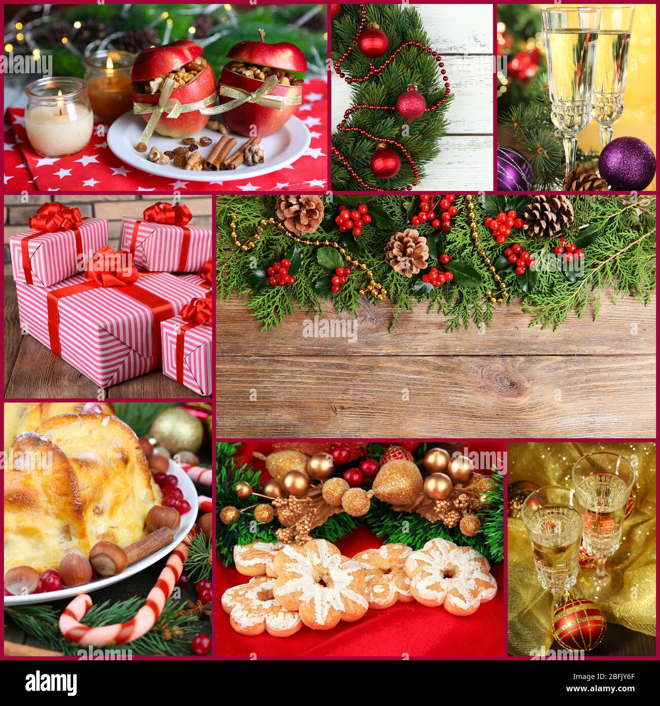 Merry Christmas collage Stock Photo - Alamy