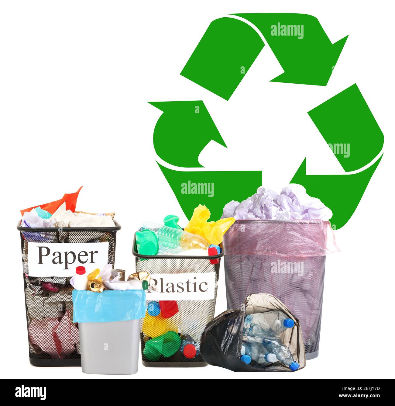 Recycling concept, isolated on white Stock Photo - Alamy