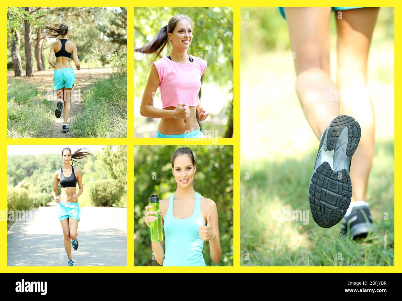 Sport collage. Running Stock Photo - Alamy