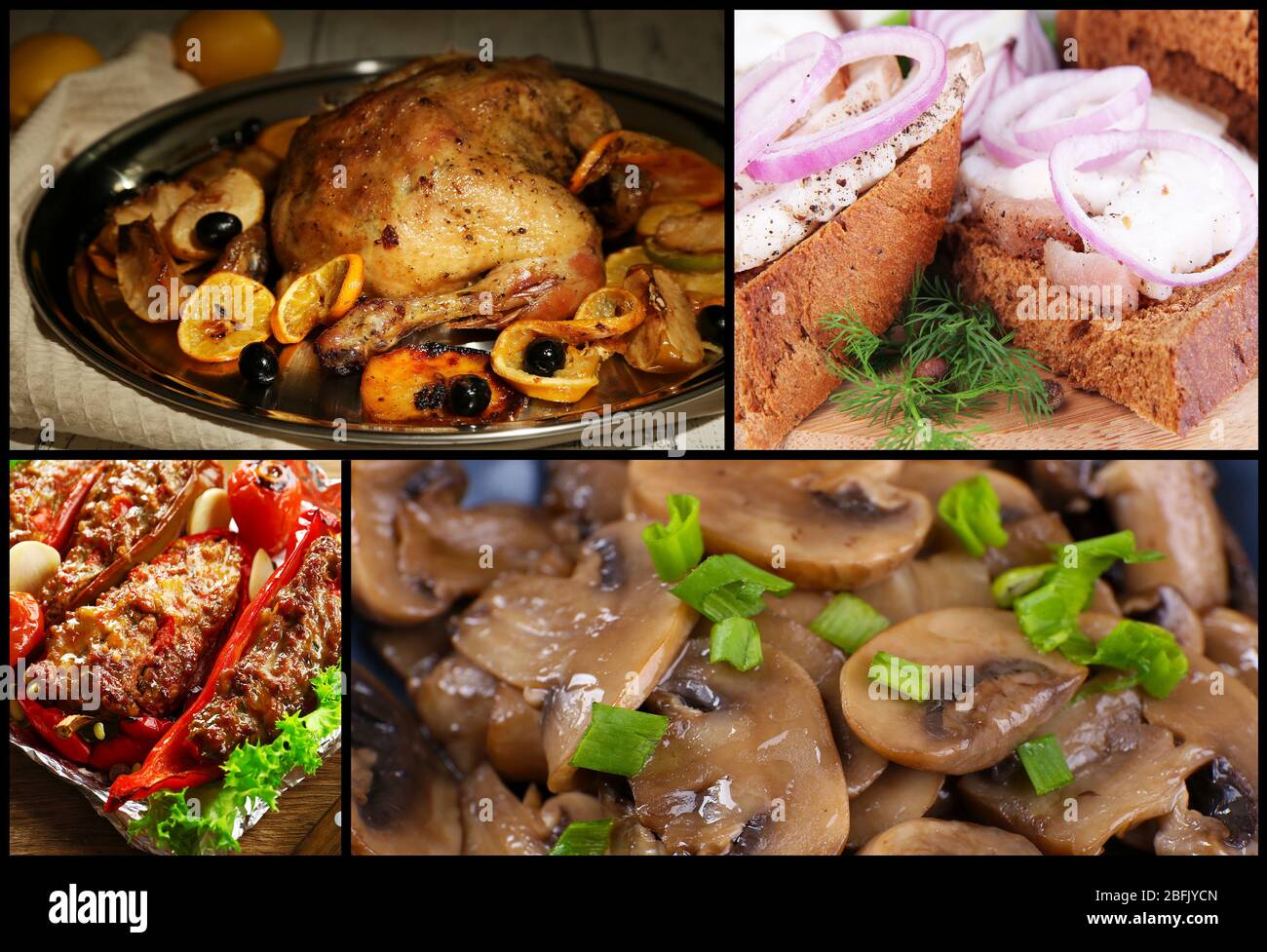 Delicious homemade food collage Stock Photo - Alamy