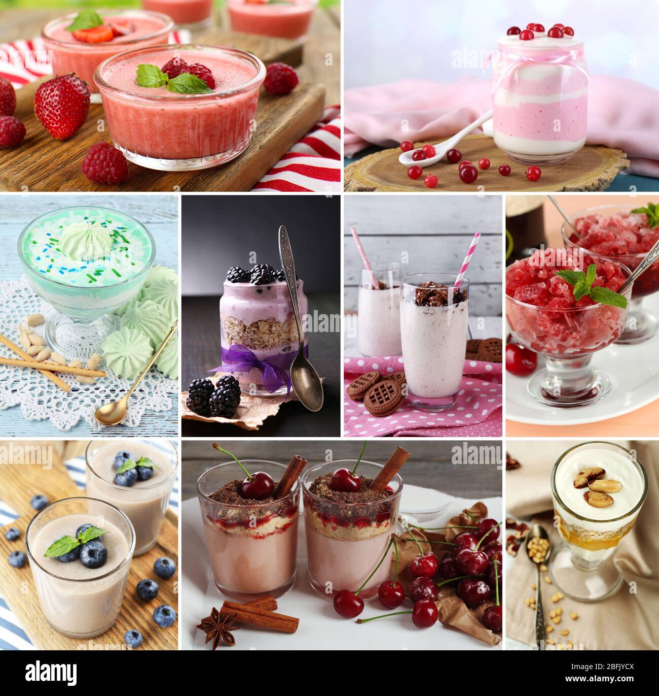 Delicious desserts collage Stock Photo - Alamy