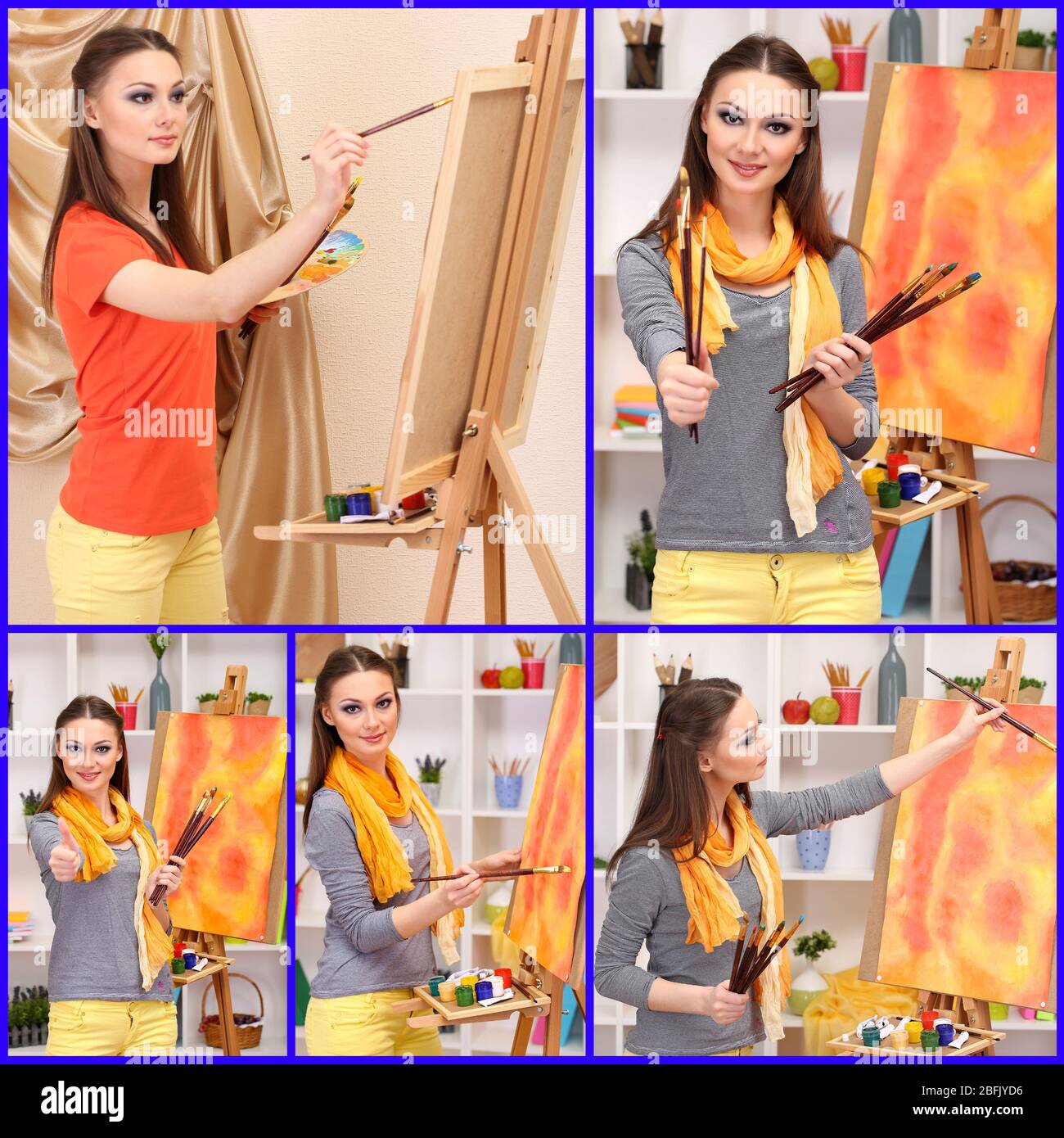 Artist's studio collage Stock Photo - Alamy