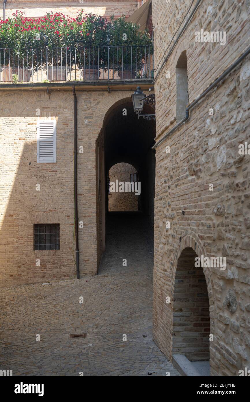 Treia, Macerata, Marches, Italy: a street of the historic town Stock ...