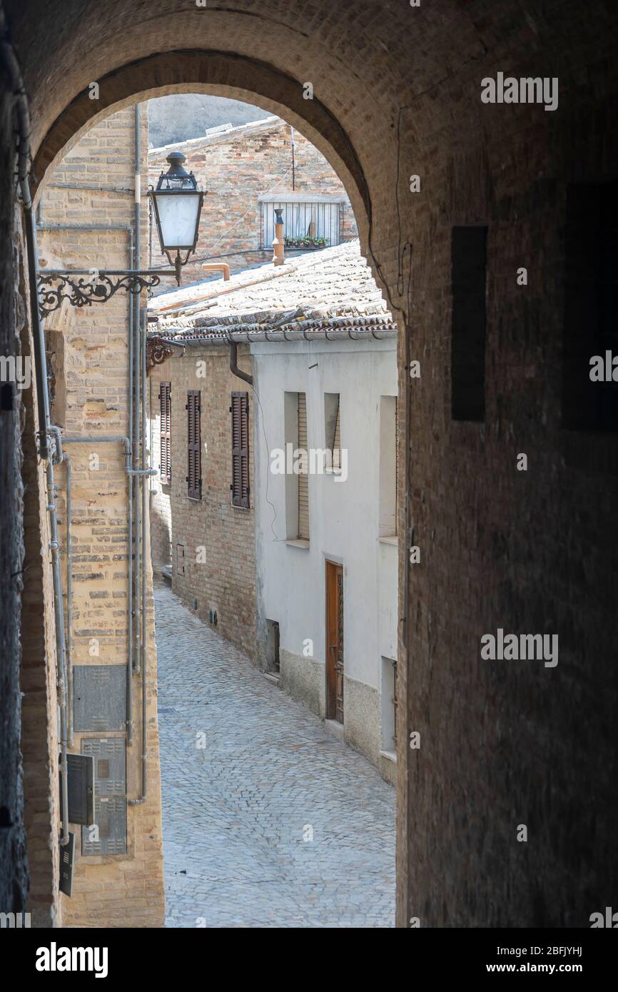 Treia, Macerata, Marches, Italy: a street of the historic town Stock ...