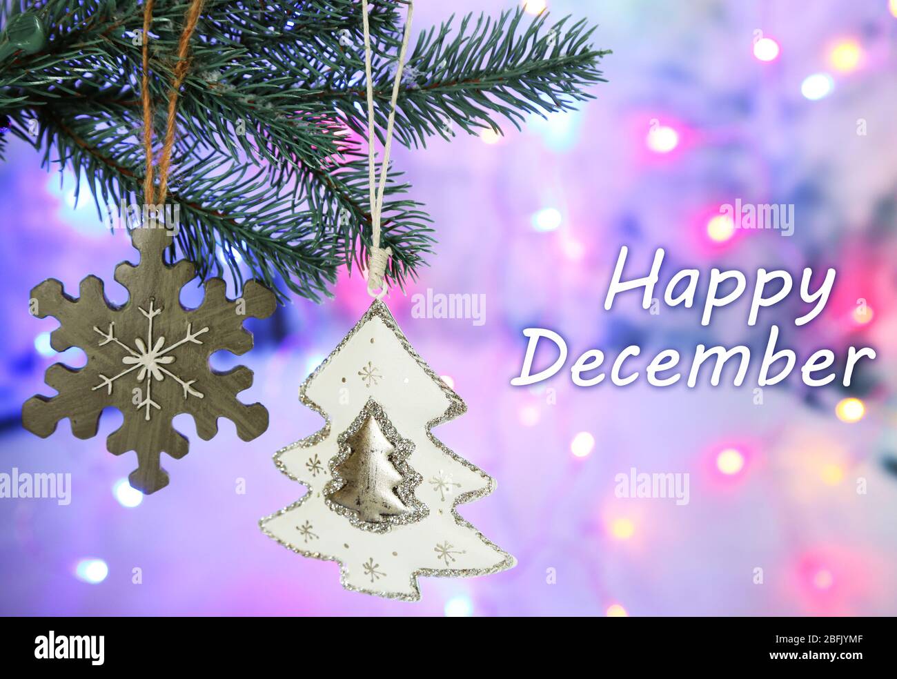 Happy December, greeting card Stock Photo - Alamy