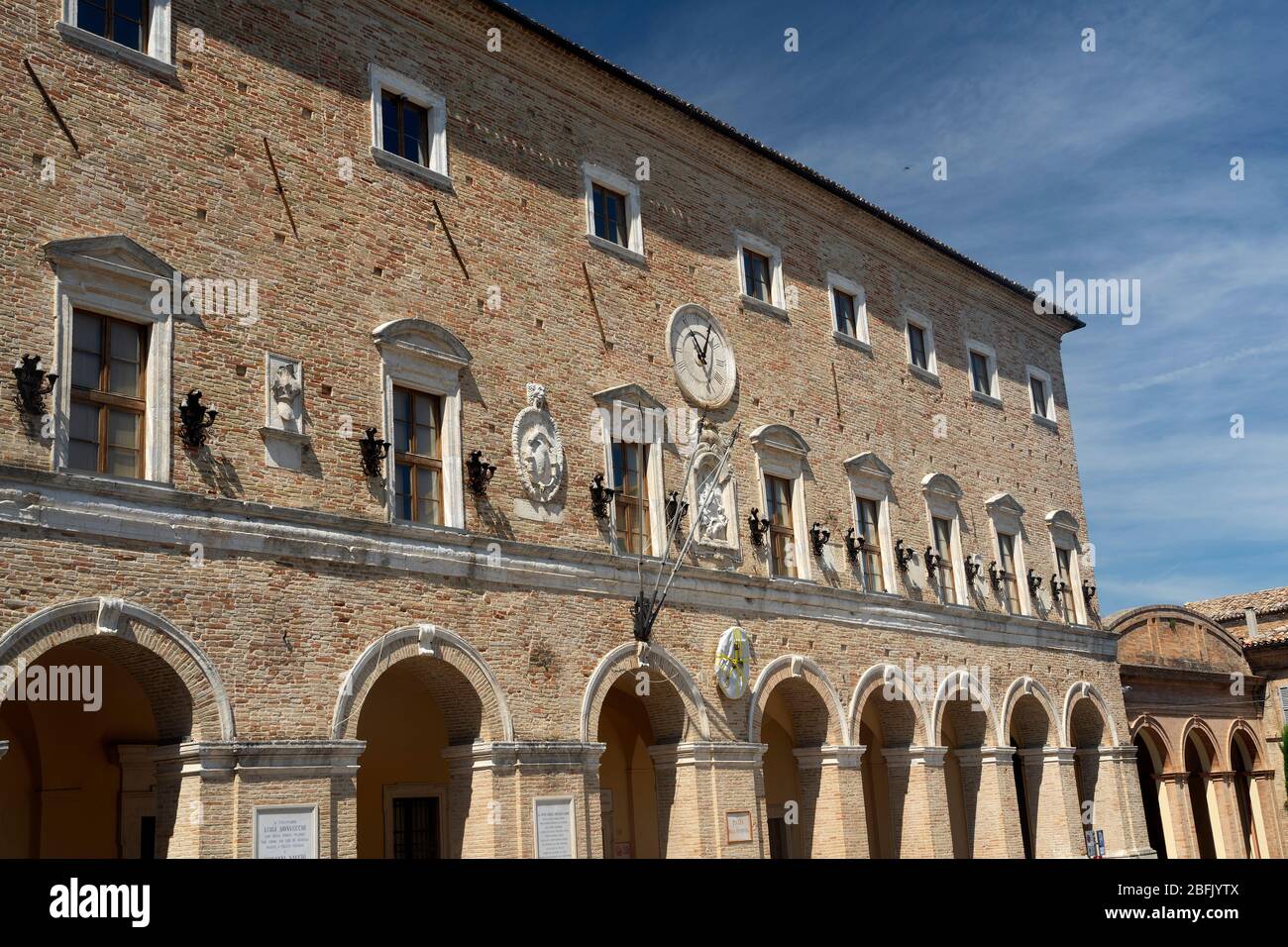 Treia, Macerata, Marches, Italy: a square of the historic town Stock ...