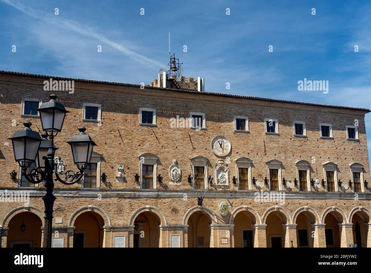 Treia, Macerata, Marches, Italy: a square of the historic town Stock ...