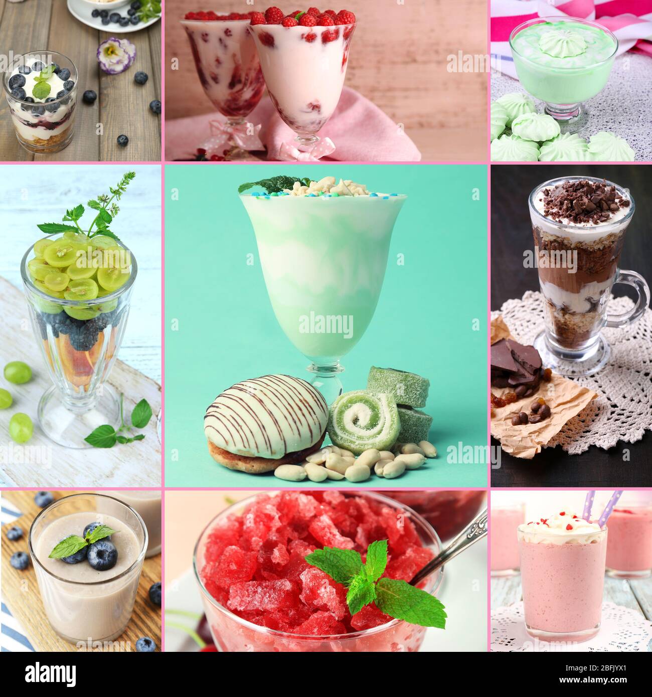 Delicious desserts collage Stock Photo - Alamy