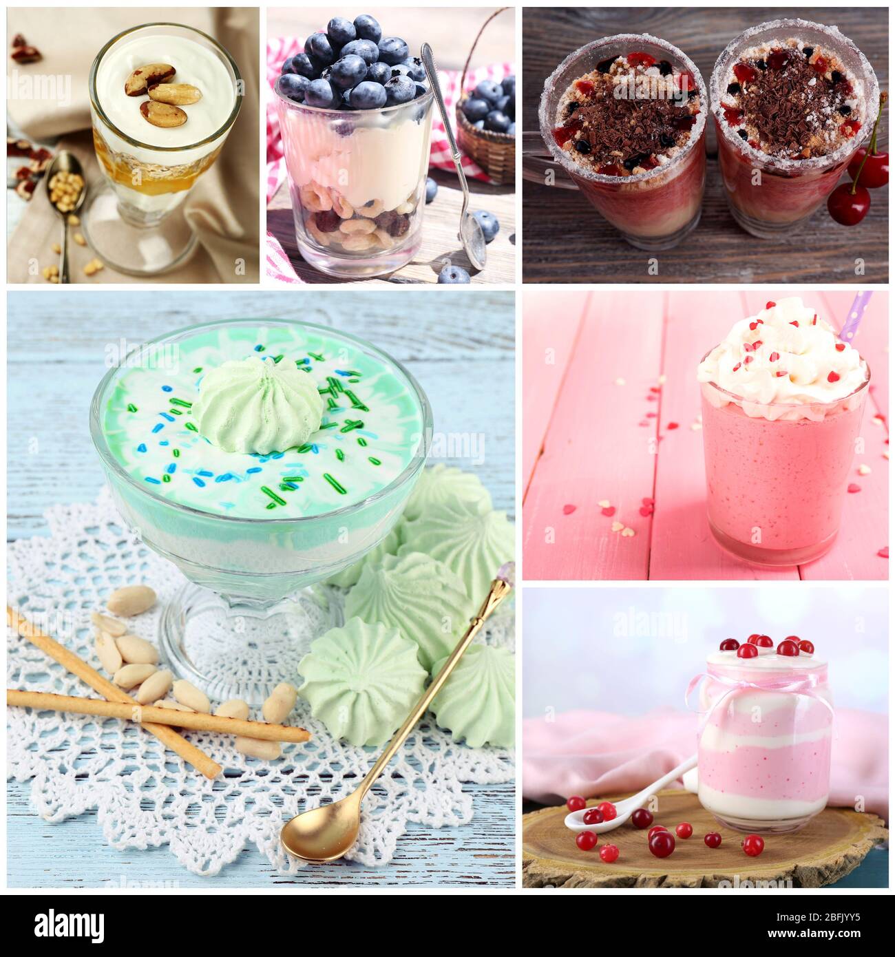 Collage chocolate milk desserts hi-res stock photography and images - Alamy