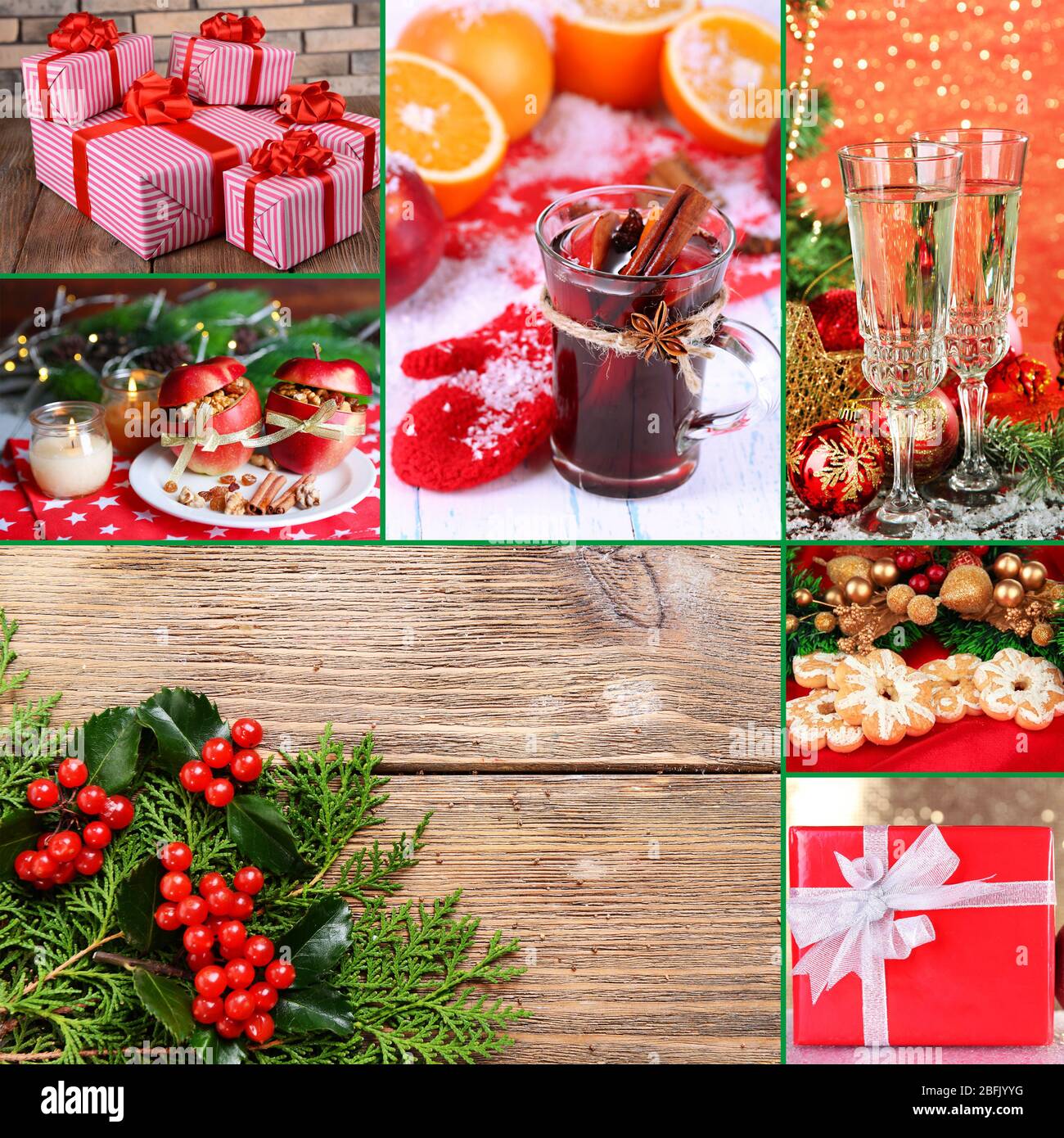 Merry Christmas collage Stock Photo - Alamy