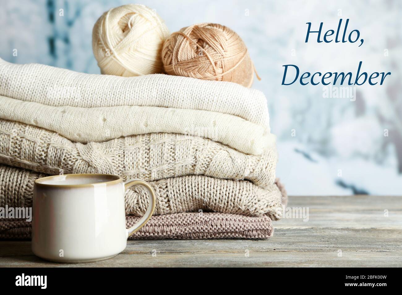 Lettering card hello december hi-res stock photography and images - Alamy