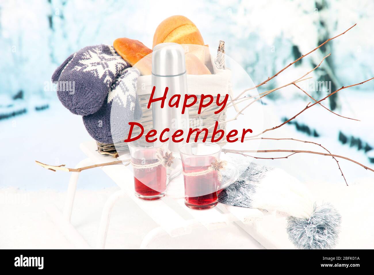 Happy December, greeting card Stock Photo - Alamy