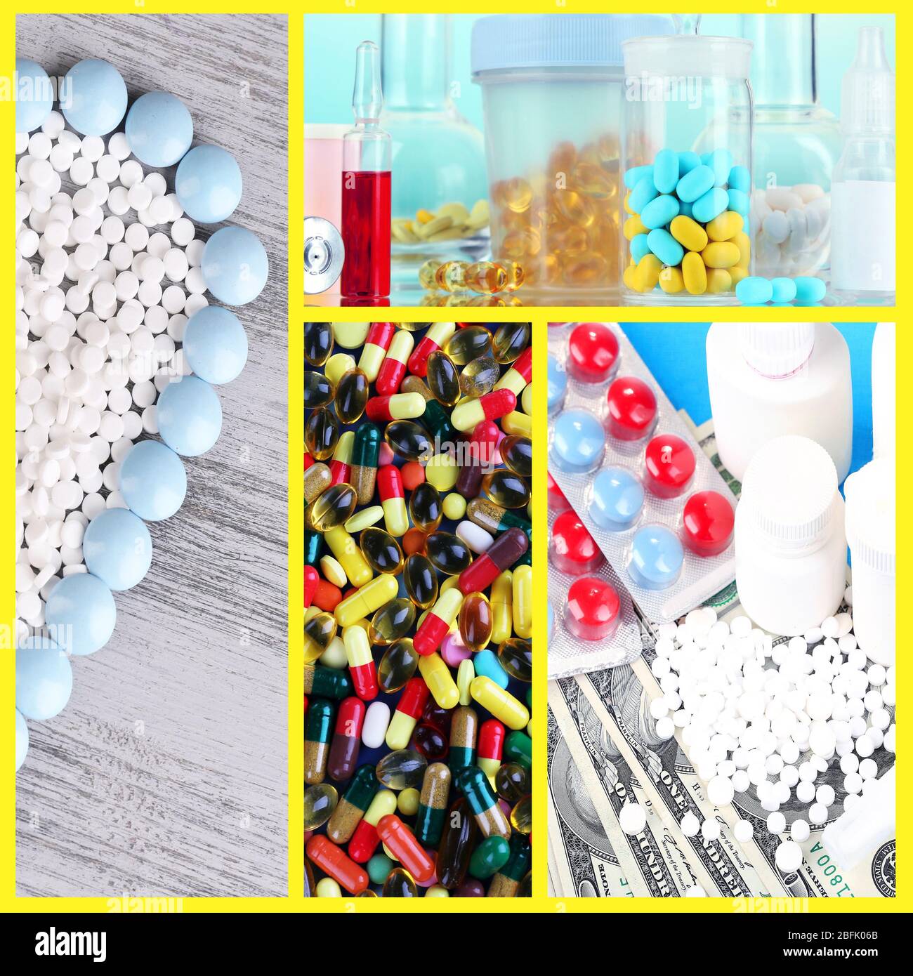 Health collage money hi-res stock photography and images - Alamy