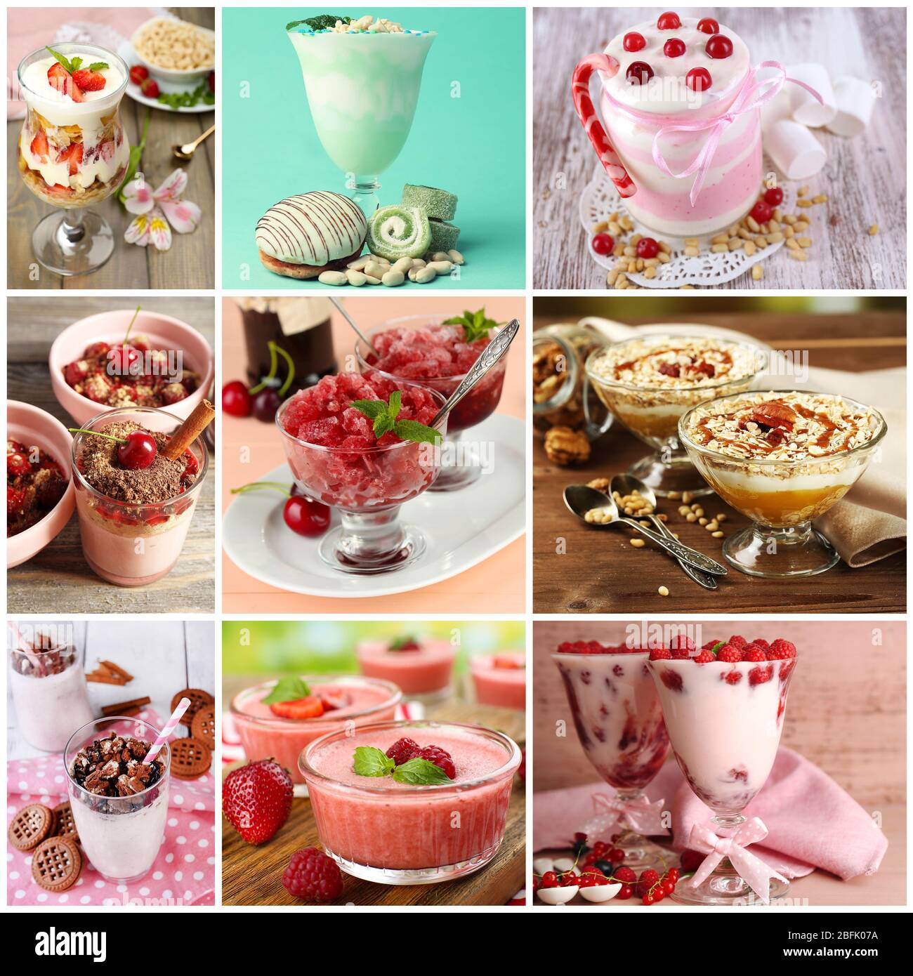 Delicious desserts collage Stock Photo - Alamy