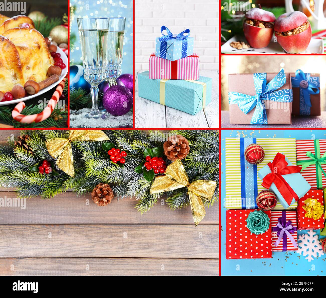 Merry Christmas collage Stock Photo - Alamy