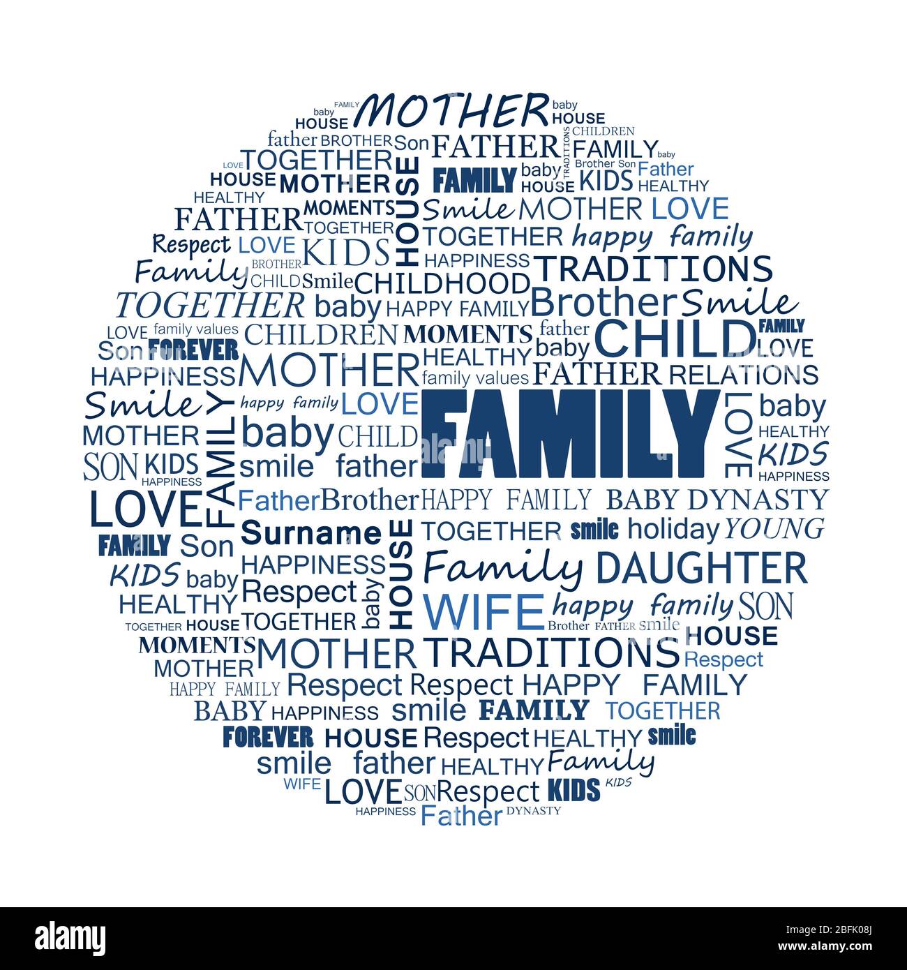 Family concept, family word cloud isolated on white Stock Photo - Alamy