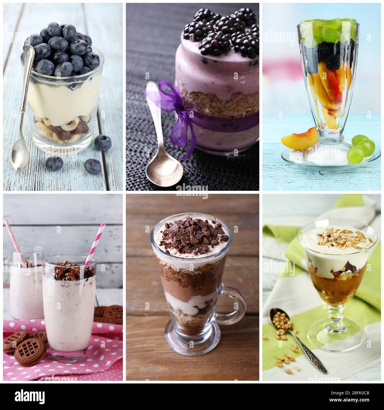 Delicious desserts collage Stock Photo - Alamy
