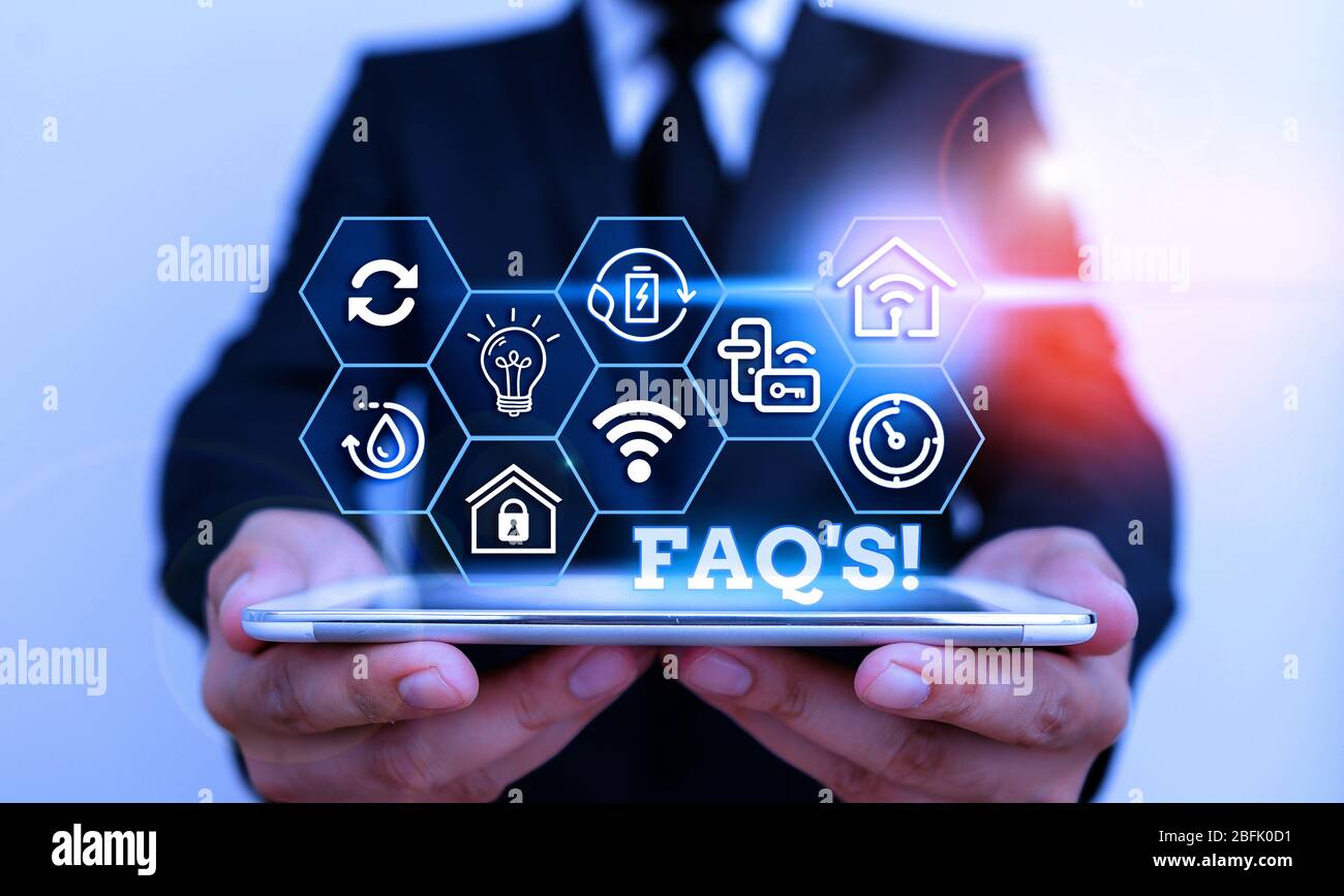 Conceptual hand writing showing Faq S. Concept meaning list of ...