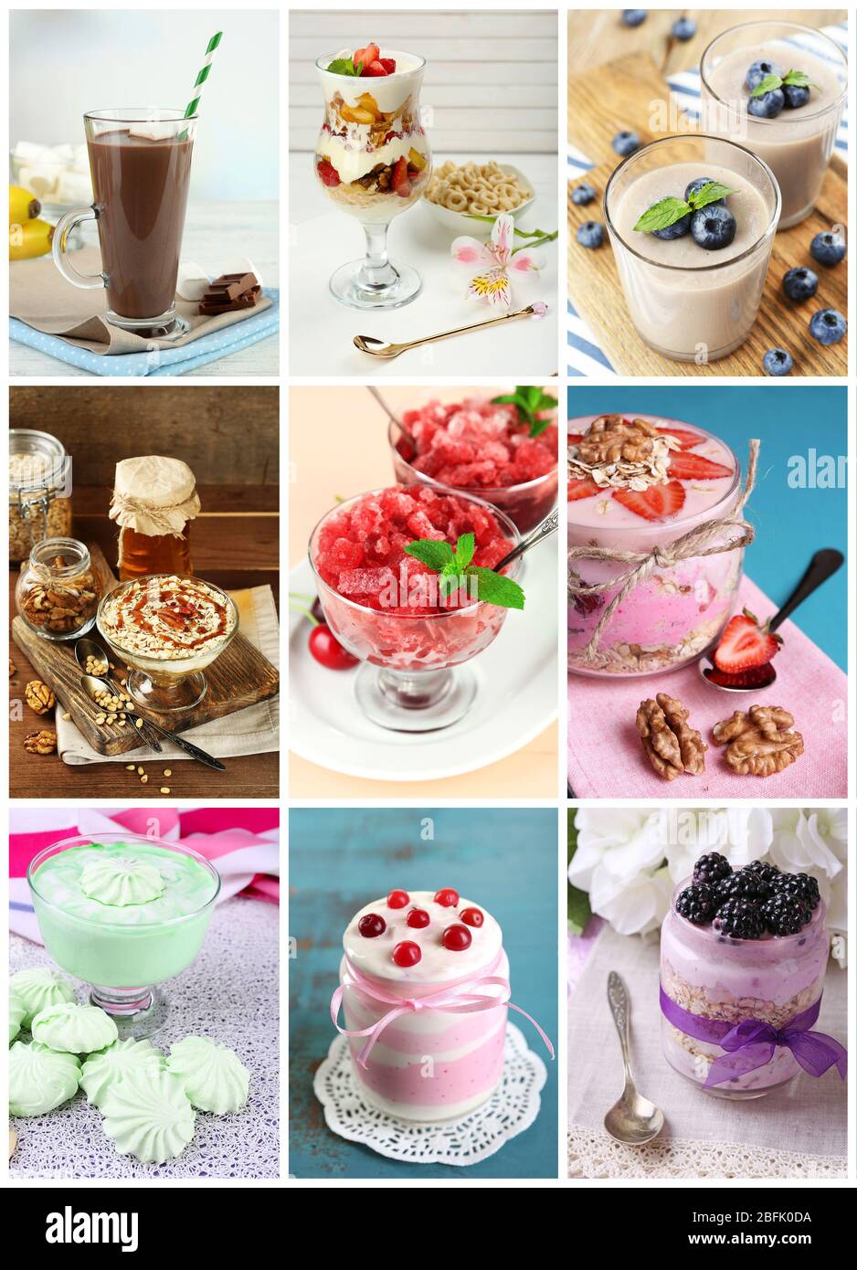 Delicious desserts collage Stock Photo - Alamy