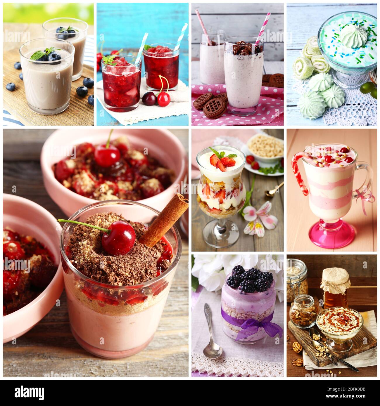 Delicious desserts collage Stock Photo - Alamy