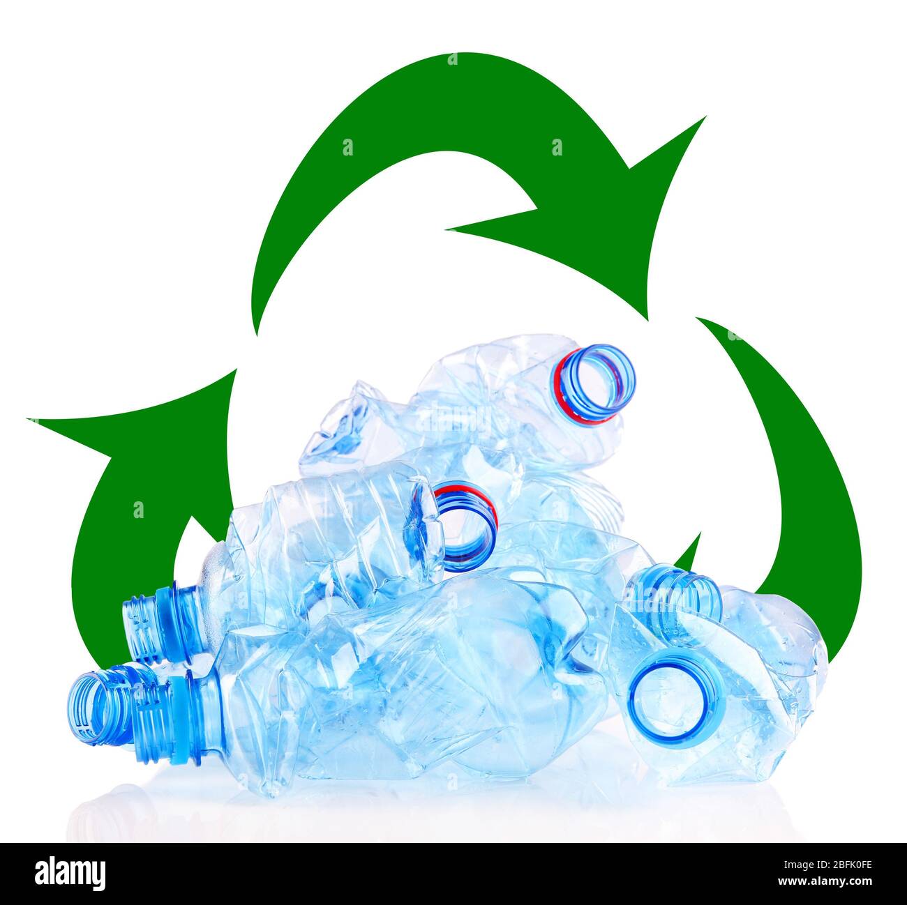 Recycle concept, plastic bottles for recycle isolated on white Stock Photo - Alamy