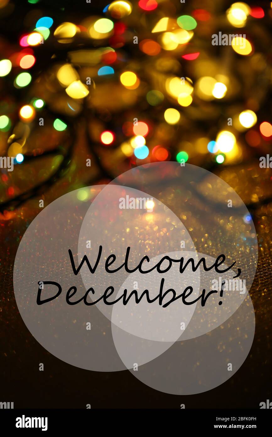 Welcome, December. Greeting card Stock Photo - Alamy