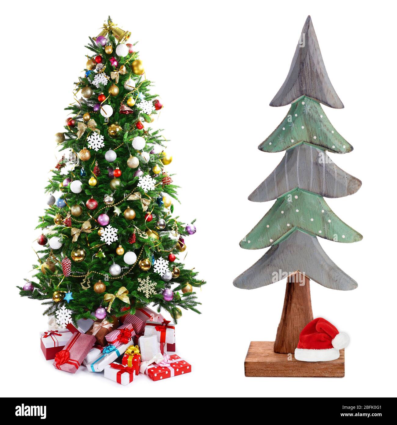 Traditional christmas pattern trees Cut Out Stock Images & Pictures - Alamy