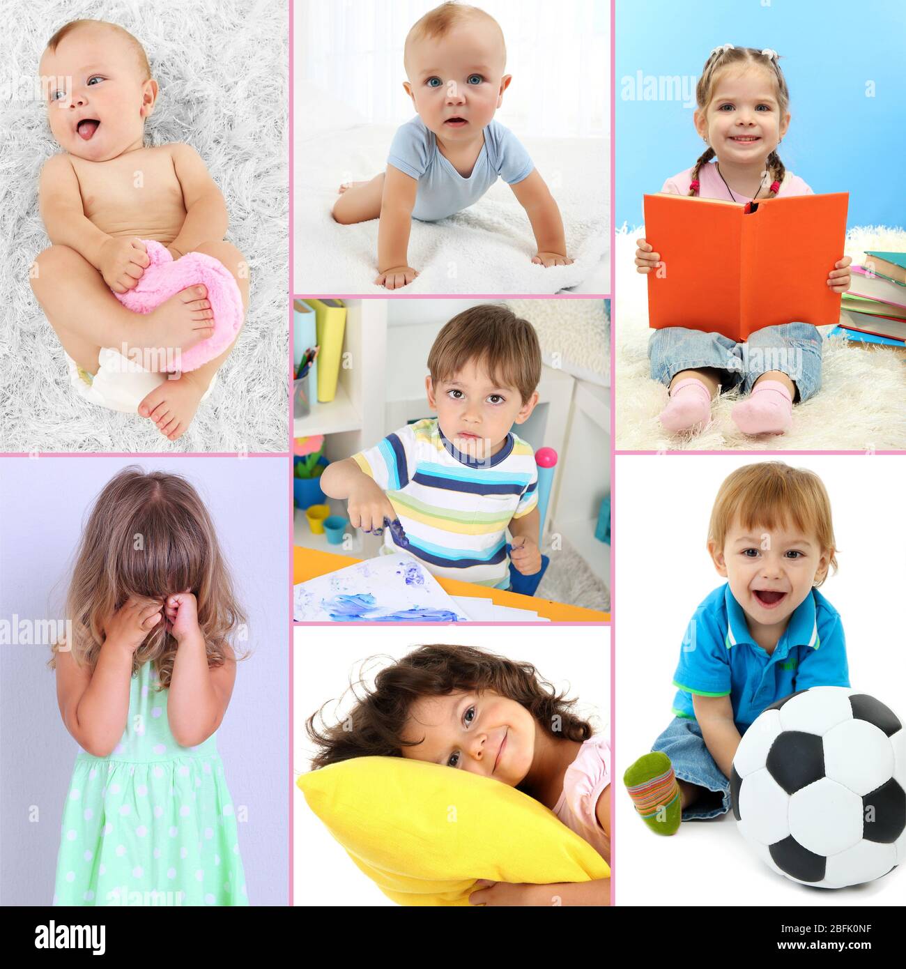Cute little children collage Stock Photo - Alamy