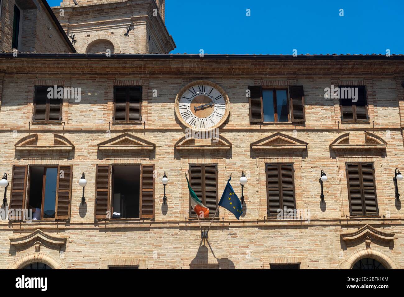 Monte Giberto, Fermo, Marches, Italy: medieval village. Facade of ...
