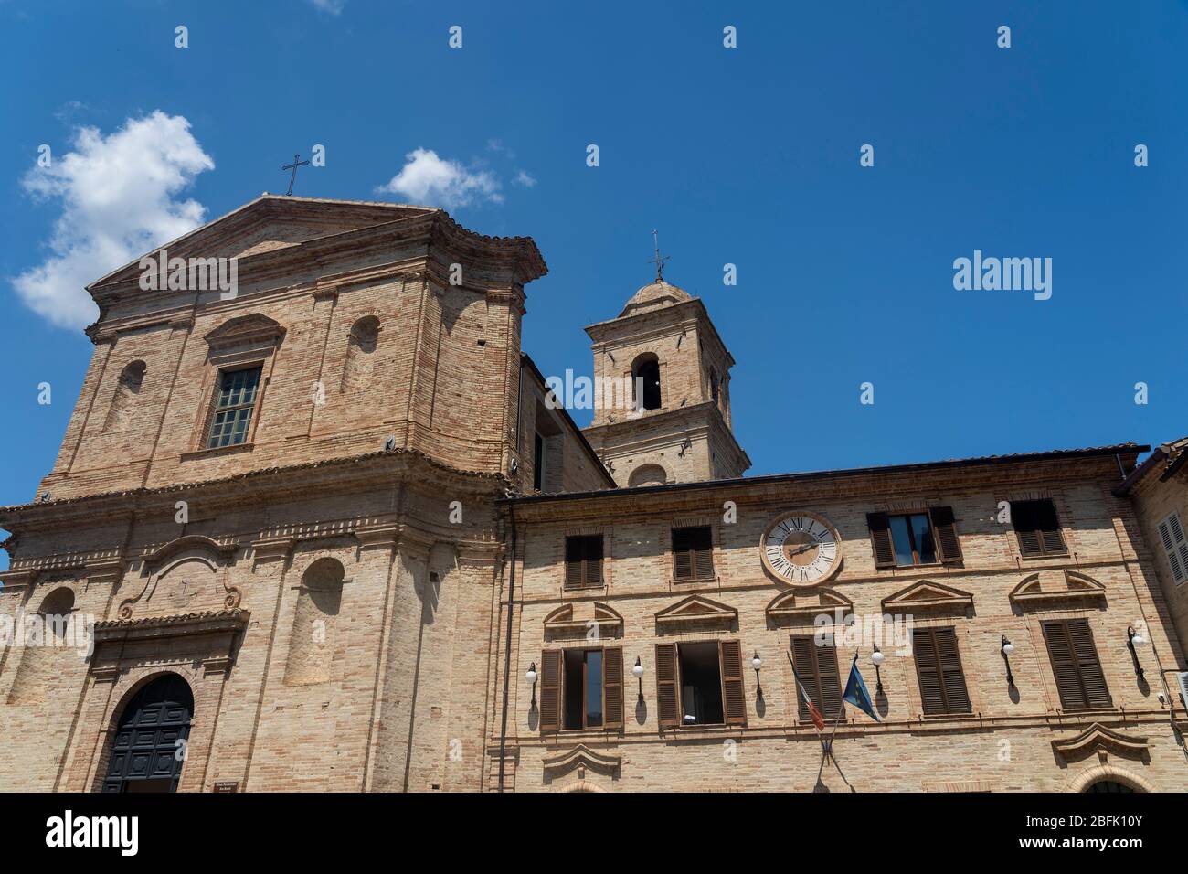 Monte Giberto, Fermo, Marches, Italy: medieval village. Facade of ...