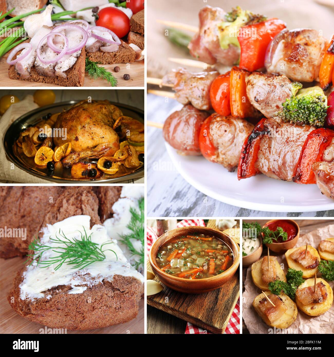 Delicious homemade food collage Stock Photo - Alamy