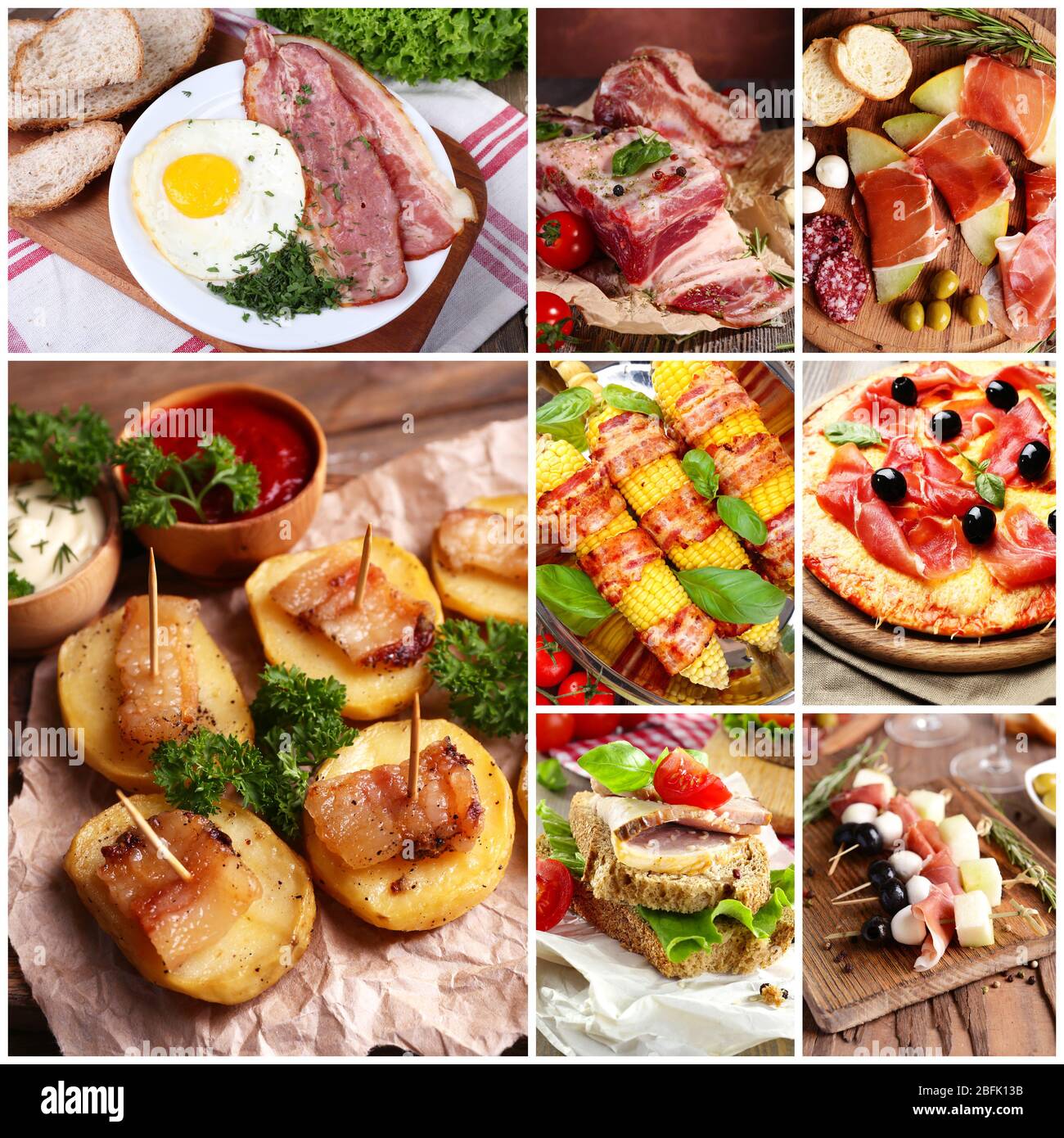 Barbecue collage Cut Out Stock Images & Pictures - Alamy