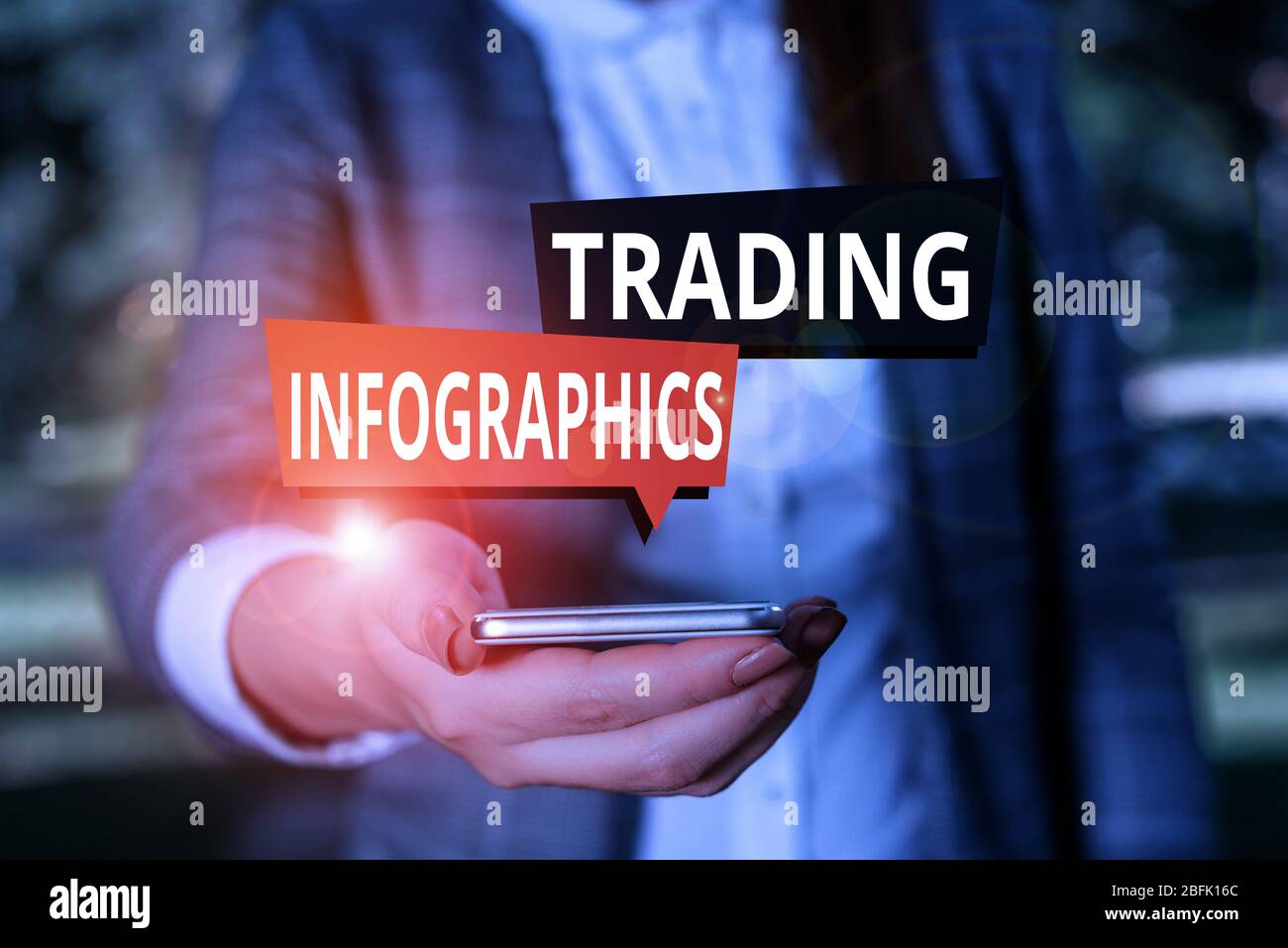 Text sign showing Trading Infographics. Business photo showcasing ...