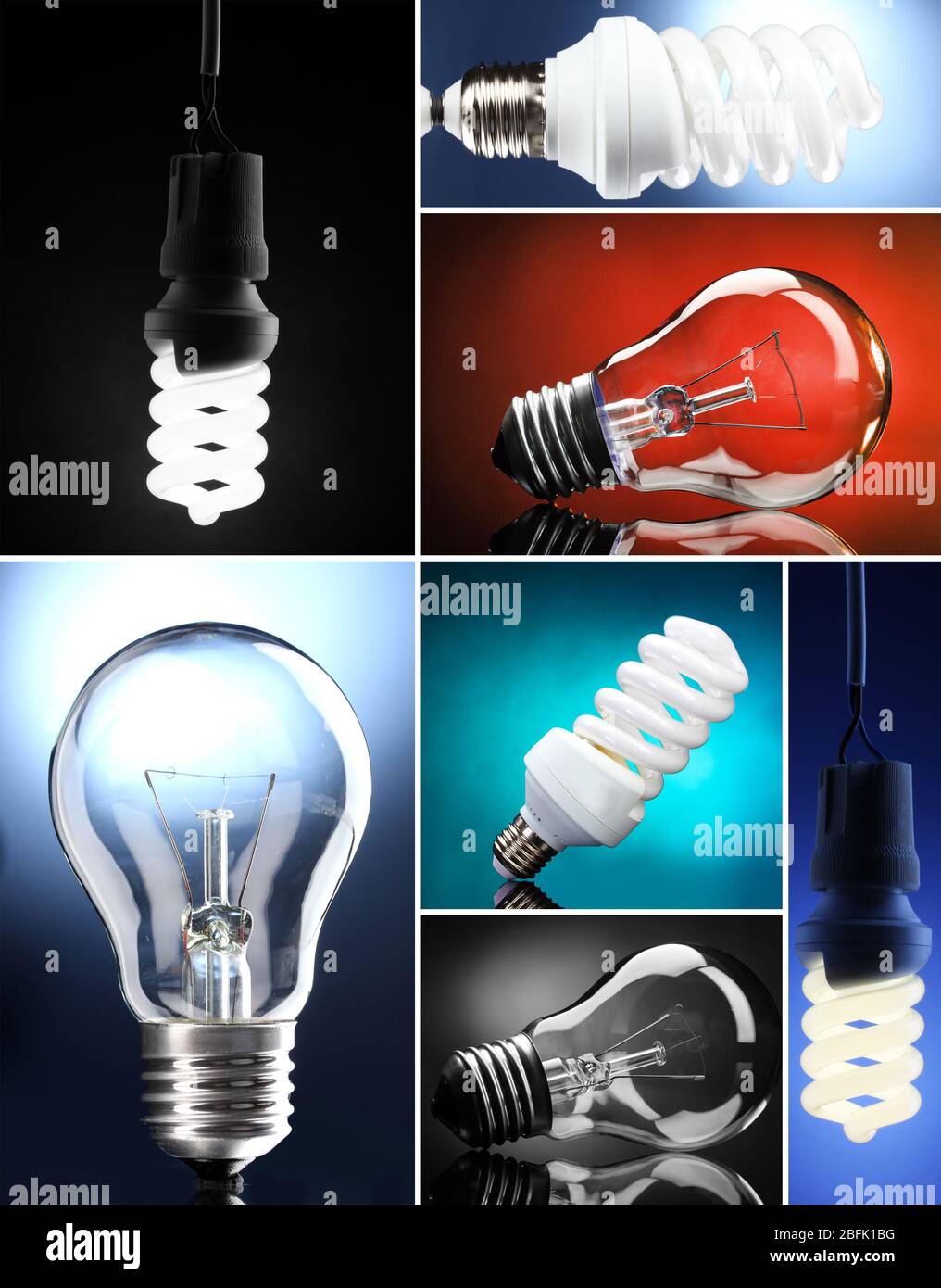 Light bulbs collage Stock Photo - Alamy